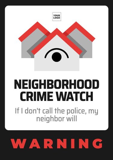 Create Warning Neighborhood Watch Signs Online