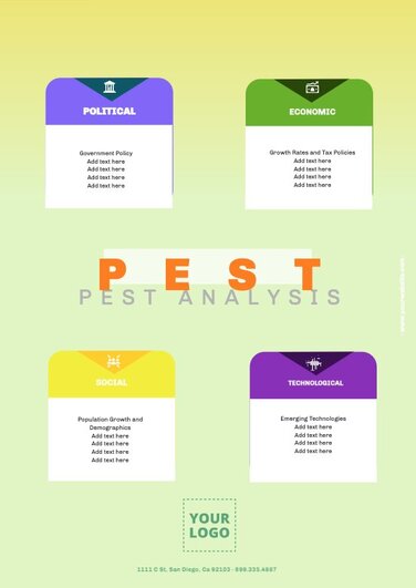 PESTEL analysis canvas templates editable online