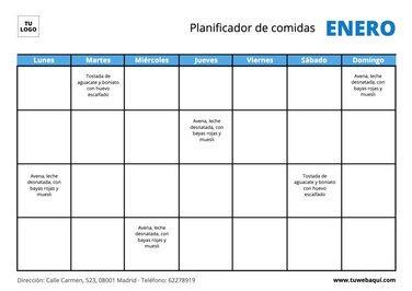Plantillas de Calendario de Entrenamiento para imprimir