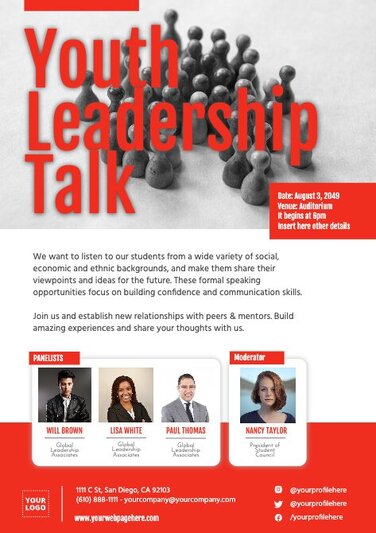 Editable talk flyer and invitation templates