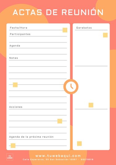 Actas de reunión personalizables gratis online