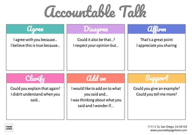 Edit accountable talk poster templates for classroom