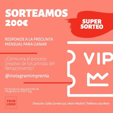 Plantillas para sorteos gratis online