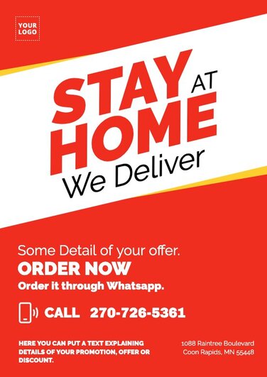 Home delivery poster design templates