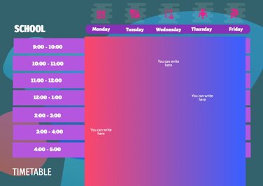 Online editable templates for school schedules