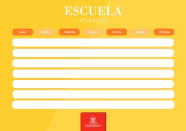 Plantillas editables online para horarios escolares