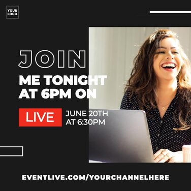 Live event templates for social networks