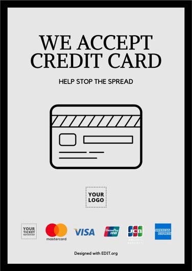 Custom payment sign templates to print