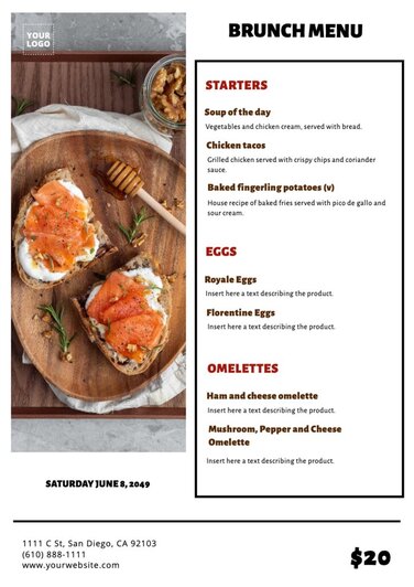 Create restaurant menus online and free