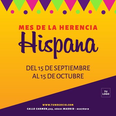 Plantillas de Herencia Hispana Personalizables Gratis
