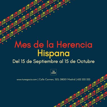 Plantillas de Herencia Hispana Personalizables Gratis