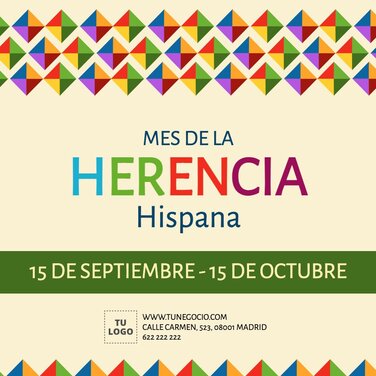 Plantillas de Herencia Hispana Personalizables Gratis