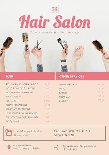 Custom Barbershop and Hair Salon Poster Designs