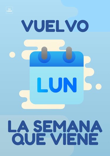 Edita un cartel de Vuelvo Enseguida gratis