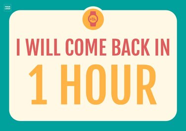 Edit free Back in 5 Minutes sign templates