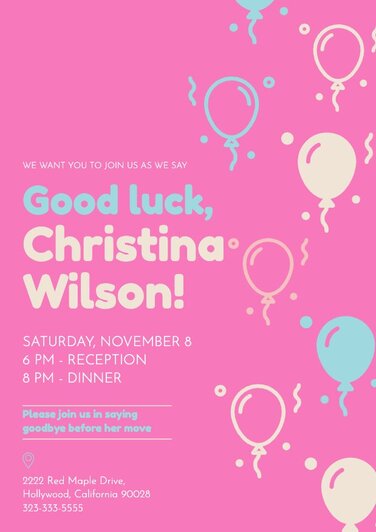 Customize goodbye cards for coworkers