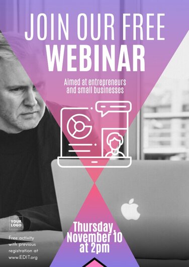 Create webinar promotion posters and ads with free templates online