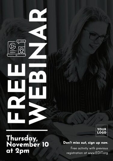 Create webinar promotion posters and ads with free templates online