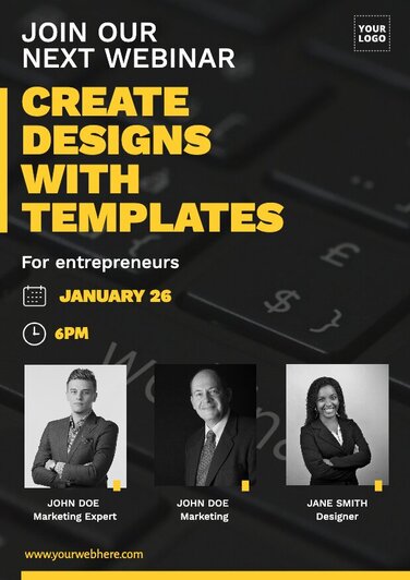 Create webinar promotion posters and ads with free templates online