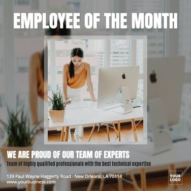Editable employee of the month certificate templates