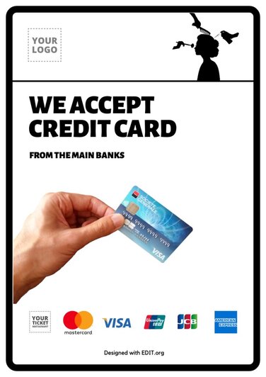 Custom payment sign templates to print