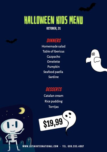 Kids menu templates for cafes and restaurants