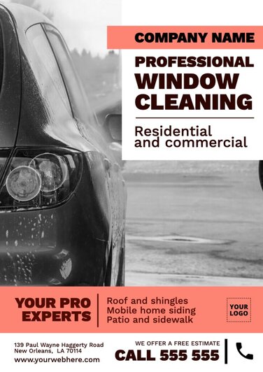Create pressure washing flyers for your business with editable templates
