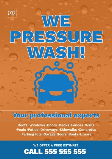 Create pressure washing flyers for your business with editable templates
