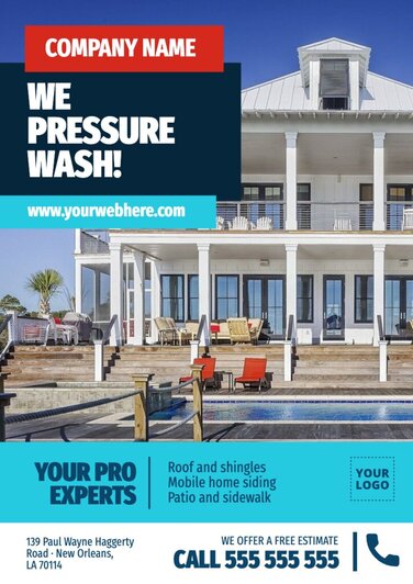 Create pressure washing flyers for your business with editable templates