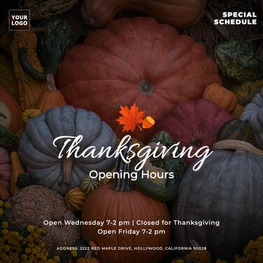 Thanksgiving templates for promos and sales