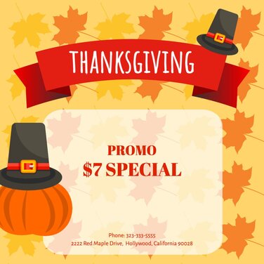 Thanksgiving templates for promos and sales