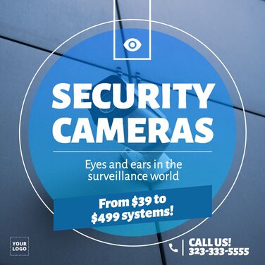 Signage of security cameras with video surveillance zone signs