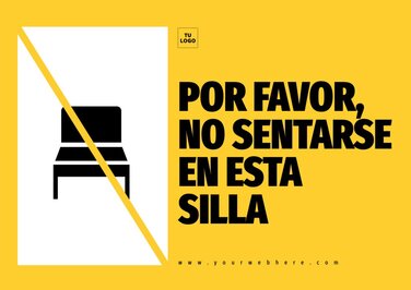 Crea un cartel de Prohibido Sentarse para imprimir