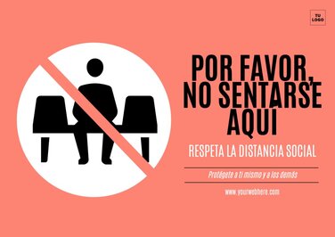 Crea un cartel de Prohibido Sentarse para imprimir
