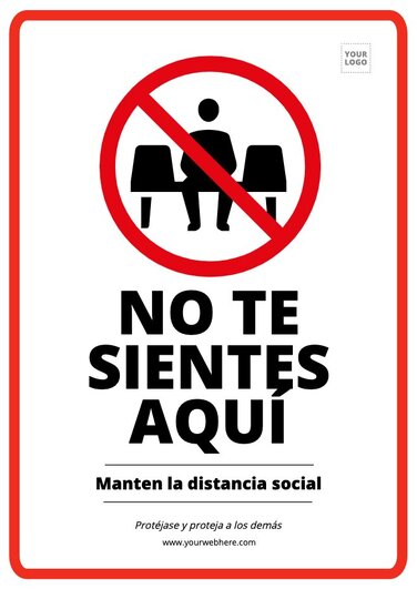Crea un cartel de Prohibido Sentarse para imprimir