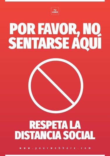 Crea un cartel de Prohibido Sentarse para imprimir