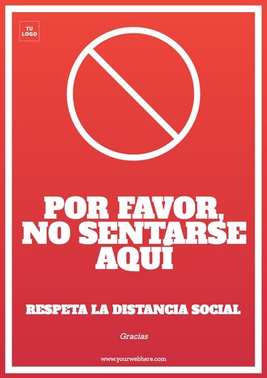Crea un cartel de Prohibido Sentarse para imprimir