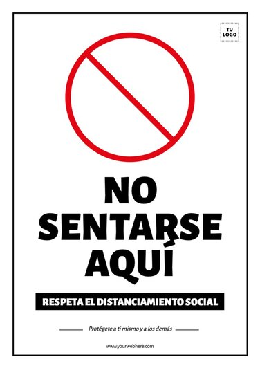 Crea un cartel de Prohibido Sentarse para imprimir