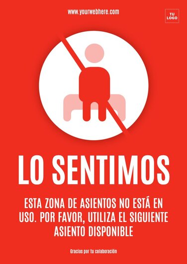 Crea un cartel de Prohibido Sentarse para imprimir