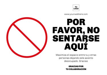 Crea un cartel de Prohibido Sentarse para imprimir