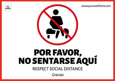 Crea un cartel de Prohibido Sentarse para imprimir