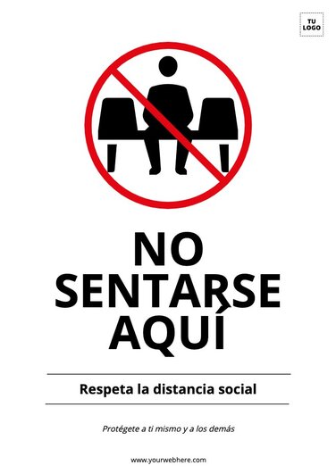 Crea un cartel de Prohibido Sentarse para imprimir