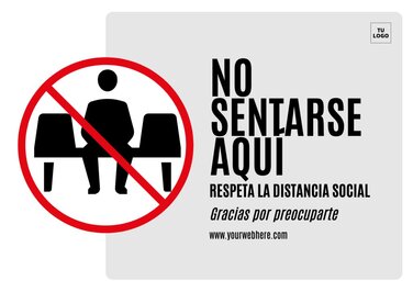 Crea un cartel de Prohibido Sentarse para imprimir