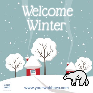 Editable images to welcome the First Day of Winter