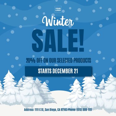 Editable images to welcome the First Day of Winter