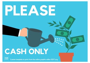 Customizable Cash-Only Payment Sign Templates