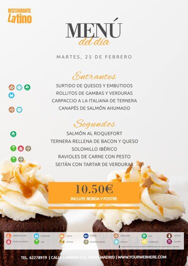 Plantillas de carta de postres para editar online