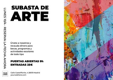 Plantillas para crear gratis carteles y anuncios de subastas
