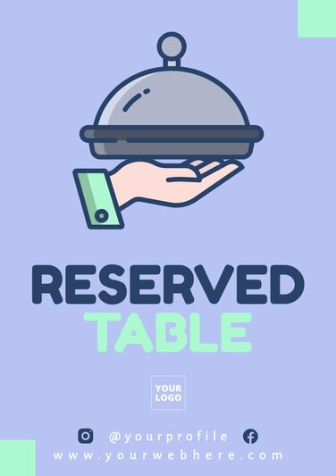 Customize printable reservation signs for tables