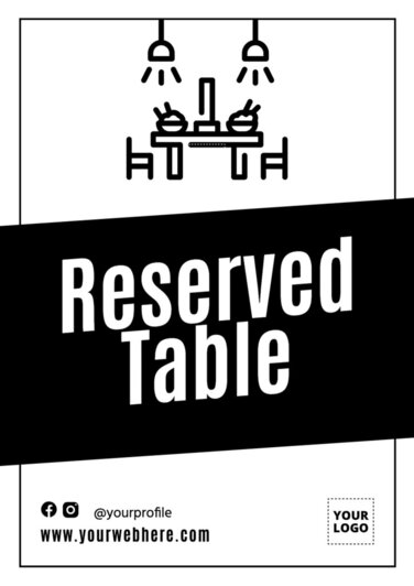 Customize printable reservation signs for tables